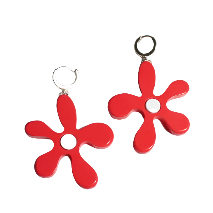 Large Amoeba Flower Earrings in Coral – Philippa Roberts